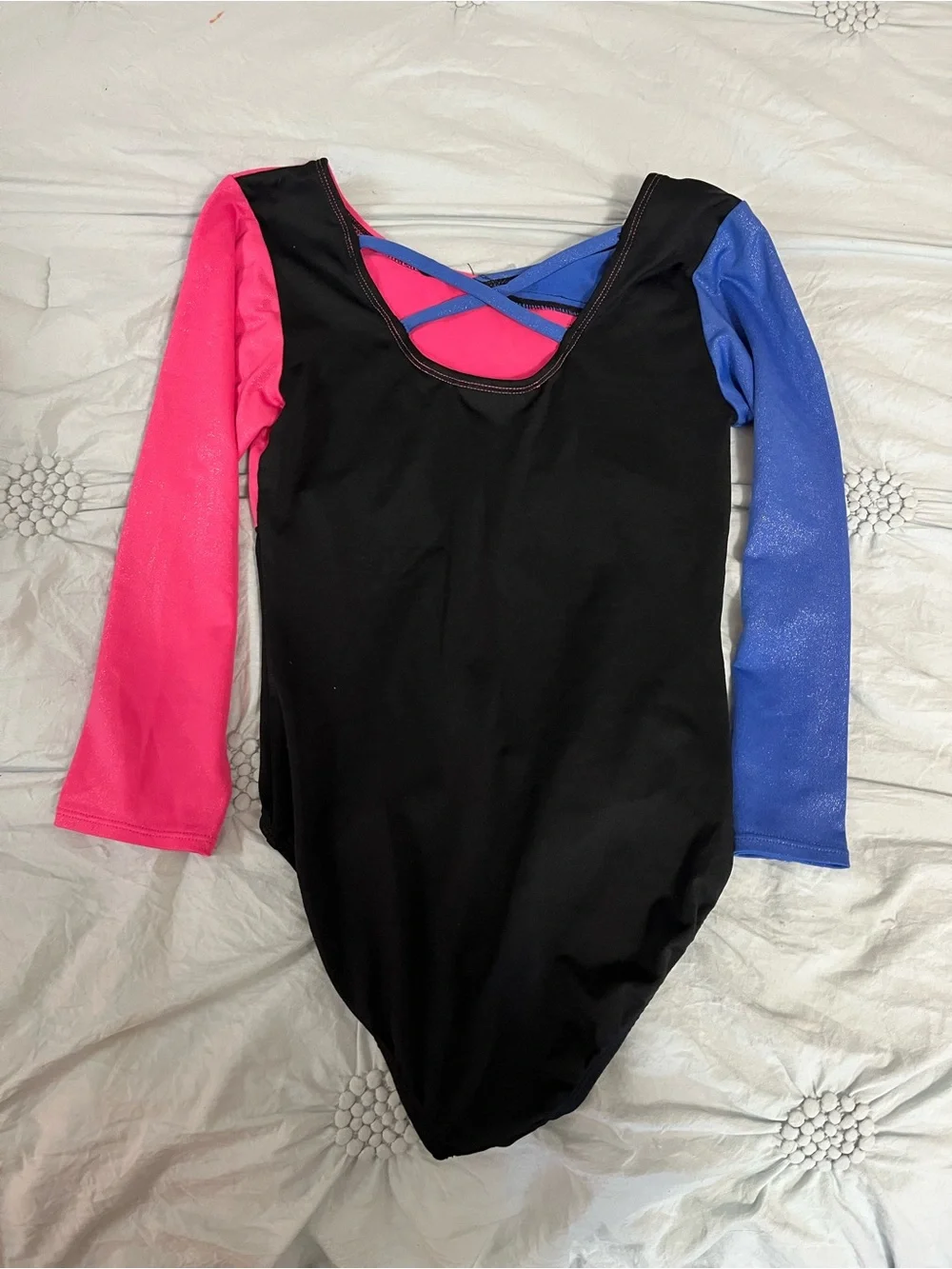 Freestyle | Costumes | Blue And Pink Gymnasticsdance Leotard | Poshmark